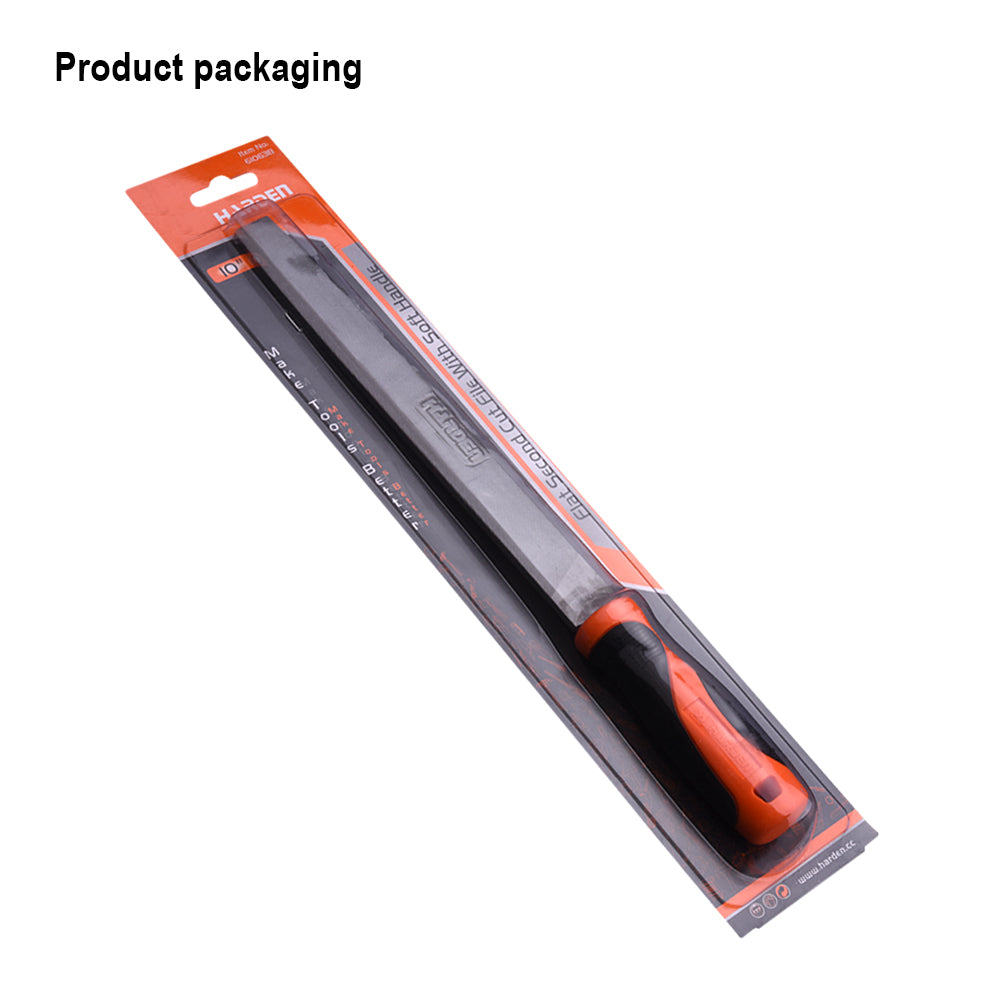 Harden Half round bastard mill file with soft handle 12"