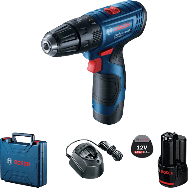 Bosch Cordless Percussion Driver Drill, 10mm, 12V, Li-ion, Extra Batte