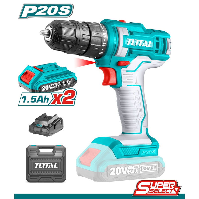 Total Lithium-ion cordless drill 20V TDLI20028