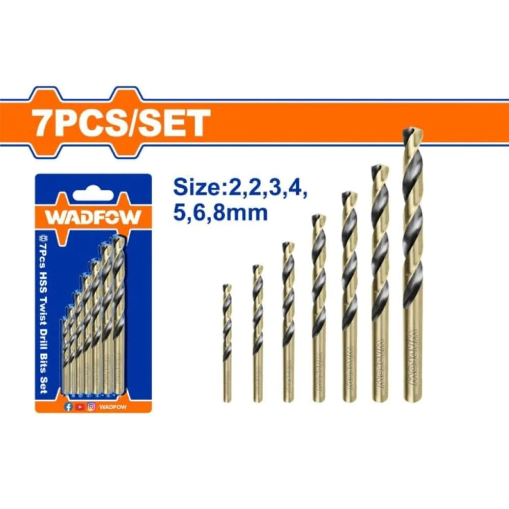 WADFOW 7 Pcs HSS twist drill bits set WTD3K01