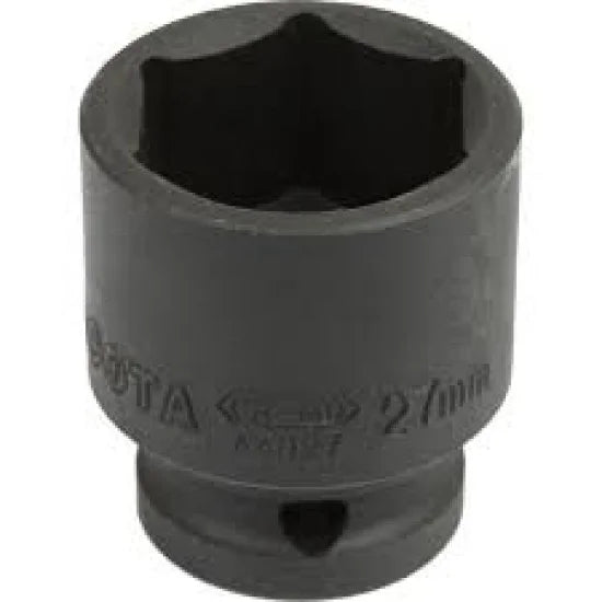 LICOTA MADE IN TAIWAN 1/2" DR. 6PT FLANK IMPACT SOCKET 27MM CR-MO BLAC