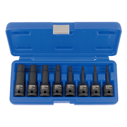 LICOTA MADE IN TAIWAN 8PCS 1/2" DR. SPLINE DRIVER IMPACT SOCKET SET M5