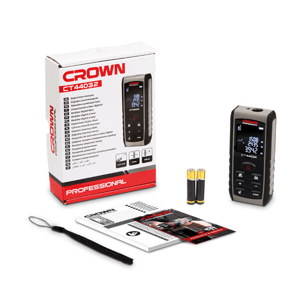 Crown Laser Measure With Angle Reading 40M LCD Screen